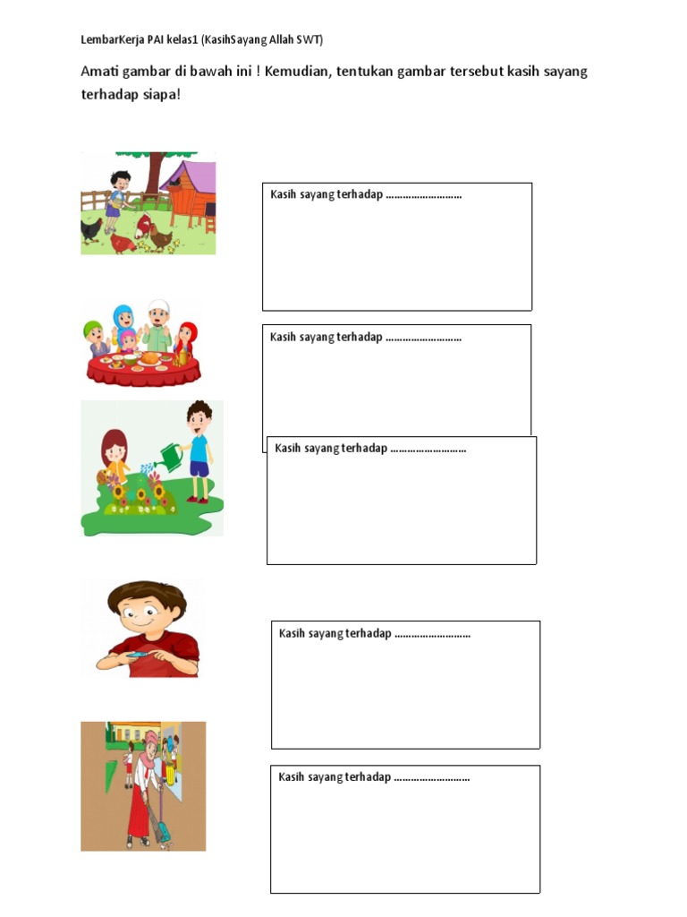 Lembar Kerja PAI Kelas 1 | PDF