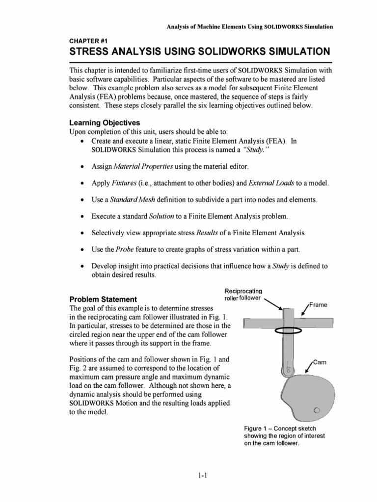 CH 1 - Stress Analysis Using Solidworks Sim - E-Book | PDF