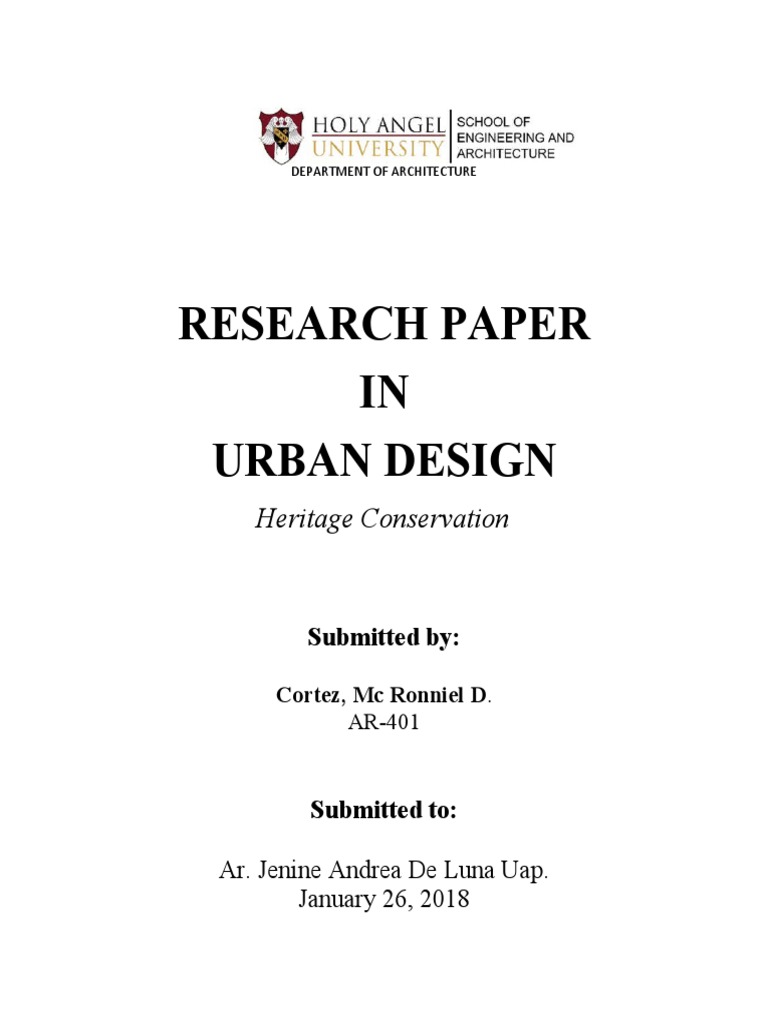 Research Paper in Urban Design-Heritage Conservation | PDF | Cultural ...