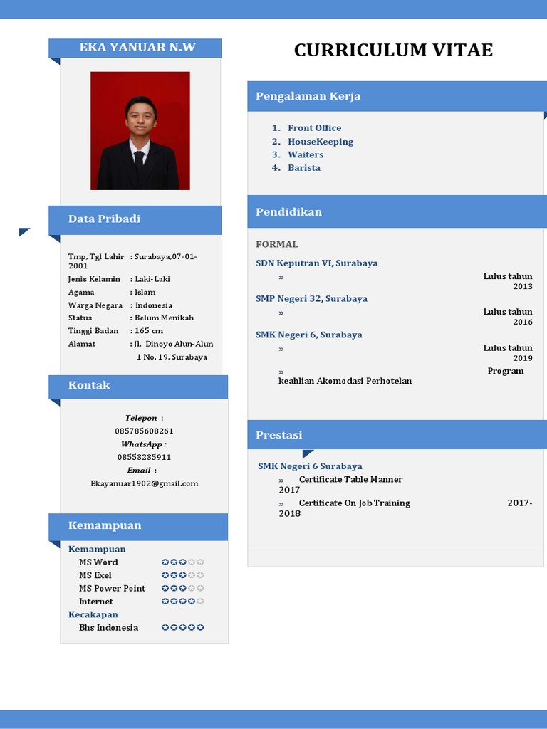 Curriculum Vitae: Eka Yanuar N.W | PDF