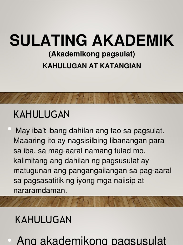 Akademikong Pagsulat | PDF