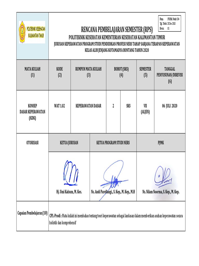 RPS KDK Aljen Bontang 2020 | PDF