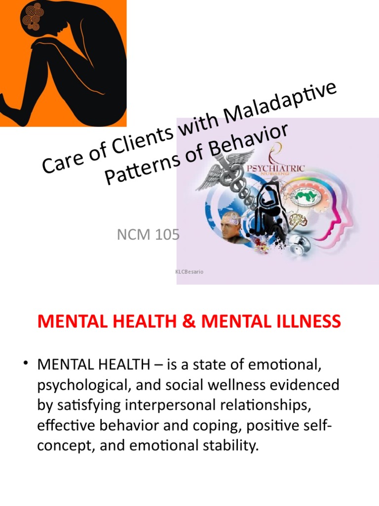 Care of Clients With Maladaptive Patterns of Behavior1 | PDF | Neurotransmitter | Grief