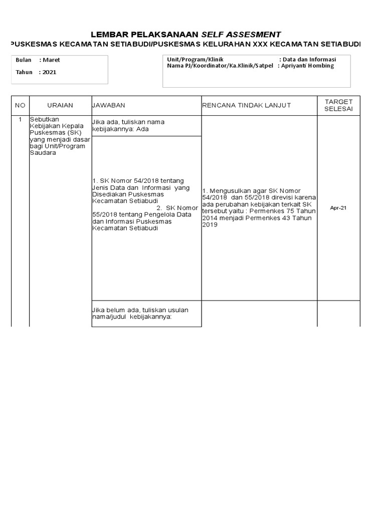 Kebijakan dan SOP Puskesmas Setiabudi | PDF | Bisnis