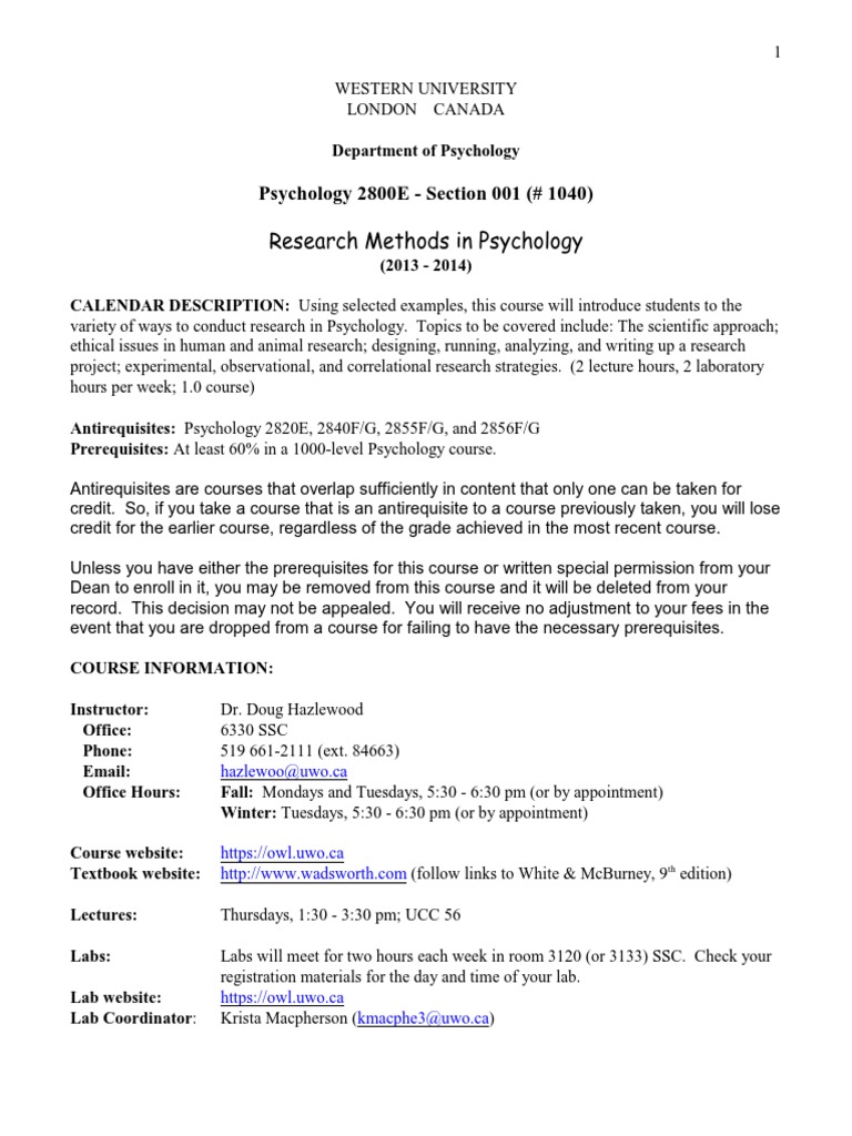 Research Methods in Psychology Course | PDF | Turnitin | Test (Assessment)