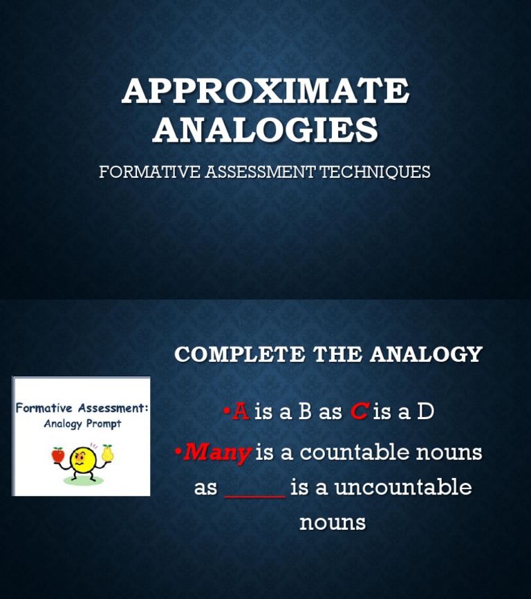 Approximate Analogies: Formative Assessment Techniques | PDF