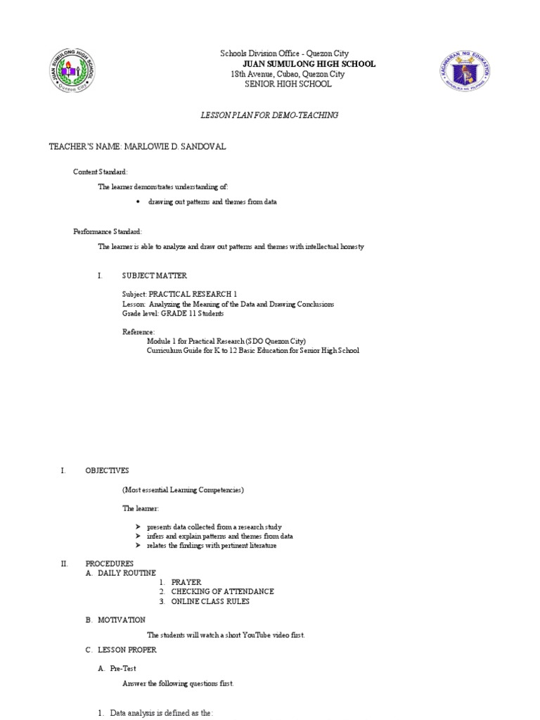 Schools Division Office - Quezon City: Juan Sumulong High School 18th ...