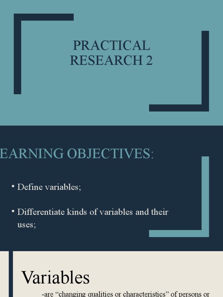 Practical Research 2 Variables | PDF | Dependent And Independent ...