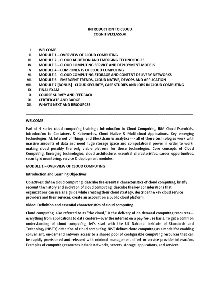 Introduction To Cloud Computing Pdf Cloud Computing Software As A 2495