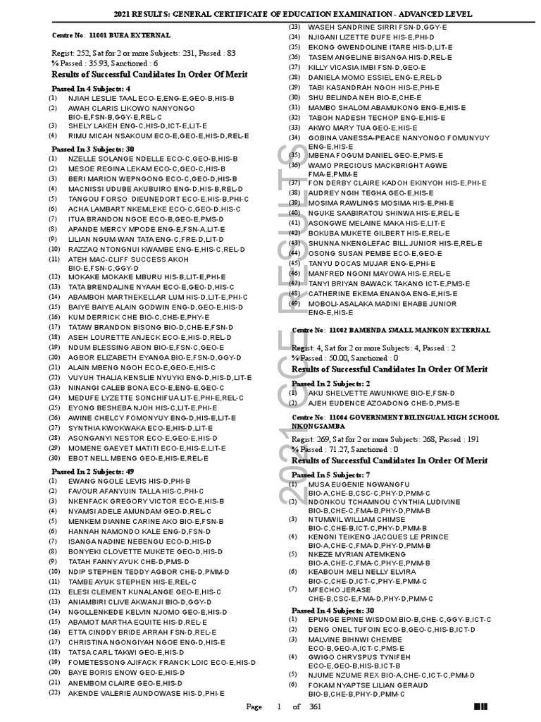 2021 GCE Advanced Level Results | PDF | Statistics Of Education | England