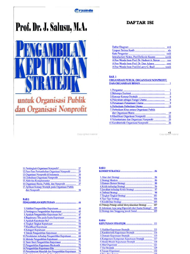 Buku Pengambilan Keputusan Stratejik by J Salusu | PDF