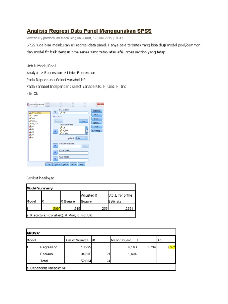 Data Panel Spss | PDF