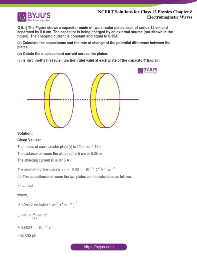 Class 12 NCERT Solutions: EM Waves | PDF | Electromagnetic Radiation ...