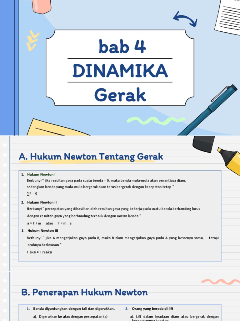 Bab 4 Fisika - Dinamika Gerak | PDF