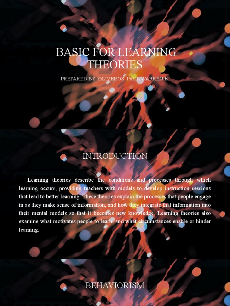 Basic For Learning Theories | PDF