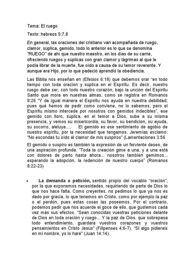 El Clamor | PDF | Oración | Pecado