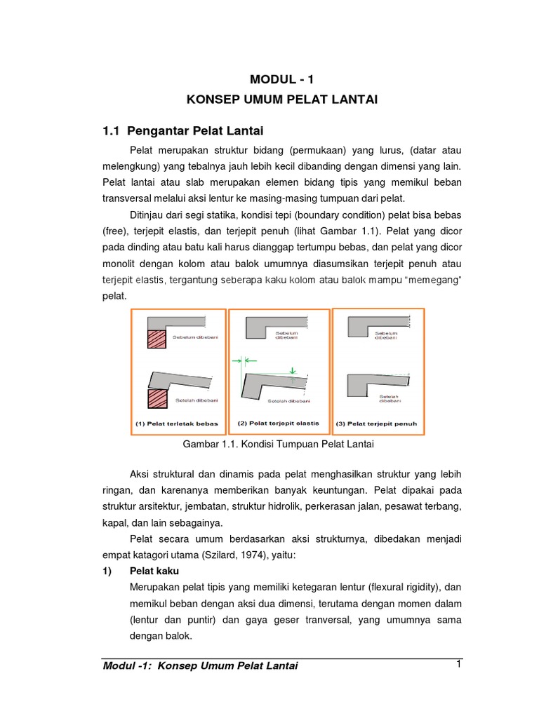 3-Modul-1 Konsep Umum Pelat Lantai Edisi-2 (Hal 1 - 43) | PDF | Sains ...