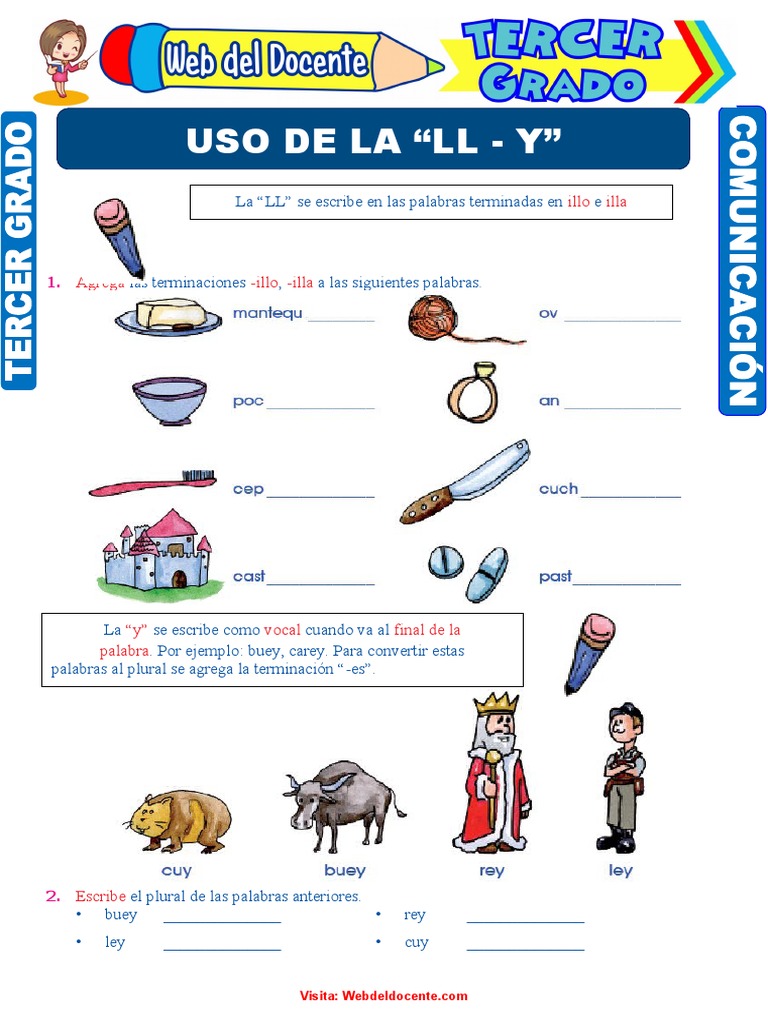 Uso de La Y LL para Tercer Grado de Primaria | PDF