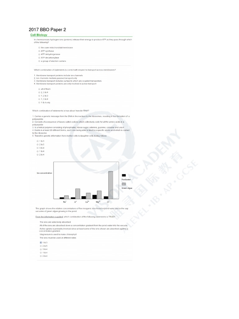BBO Paper2 Key 2017 | PDF | Science & Mathematics