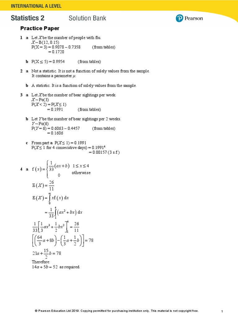 Ial Maths s2 PEP | PDF | Statistics | Statistical Theory