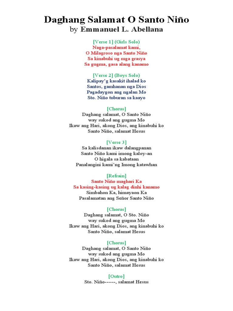 Daghang Salamat O Santo Nino | PDF