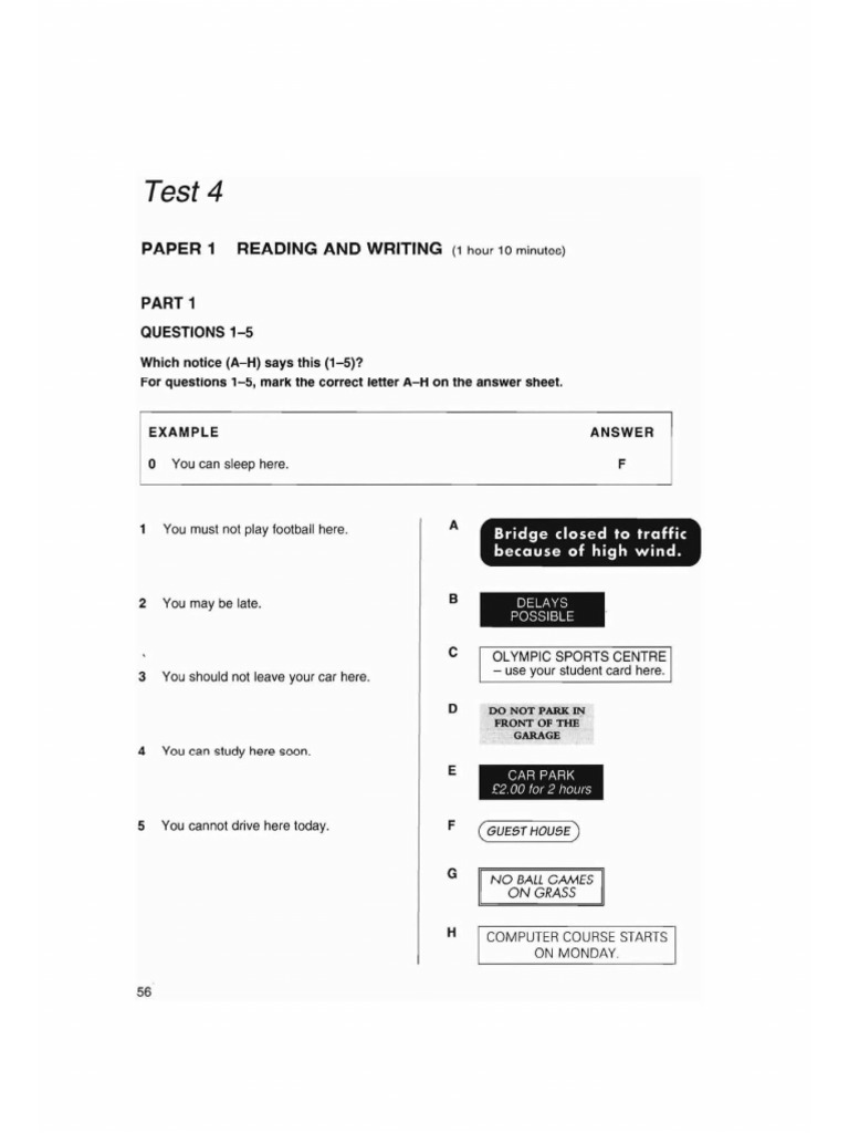 KET 2 - Test 4 | PDF