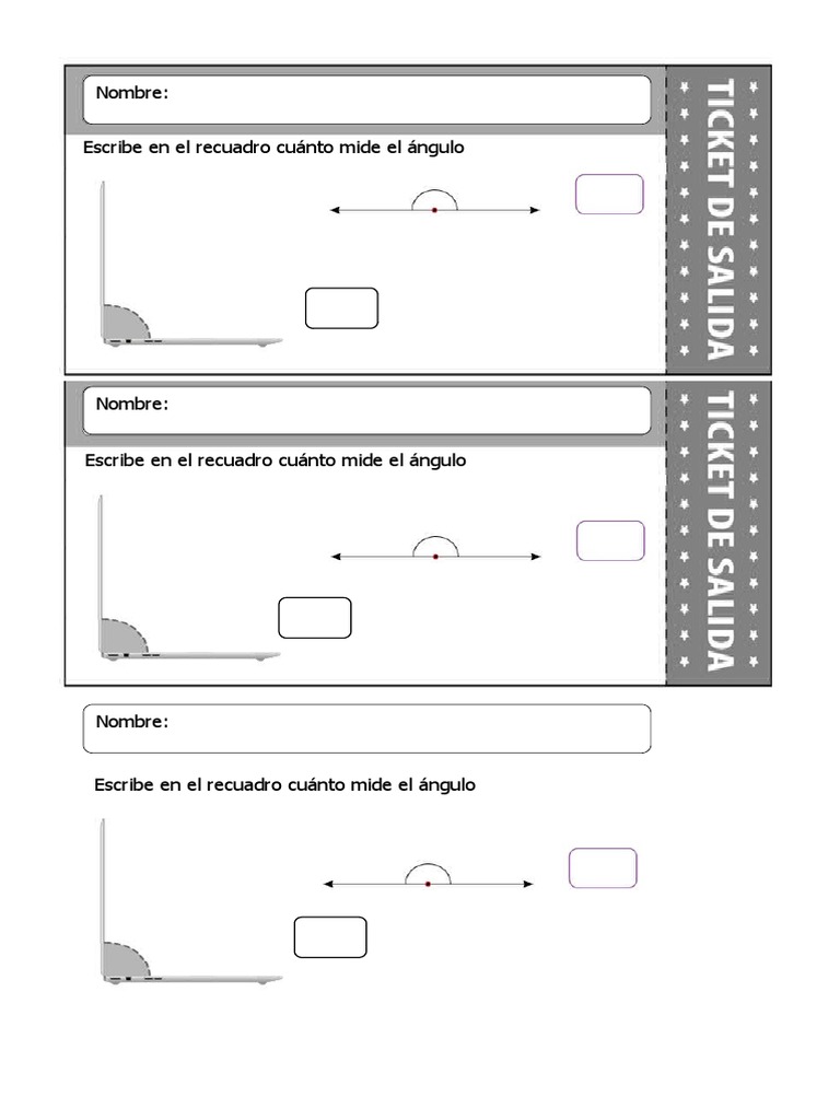 Ticket de salida ángulos | PDF
