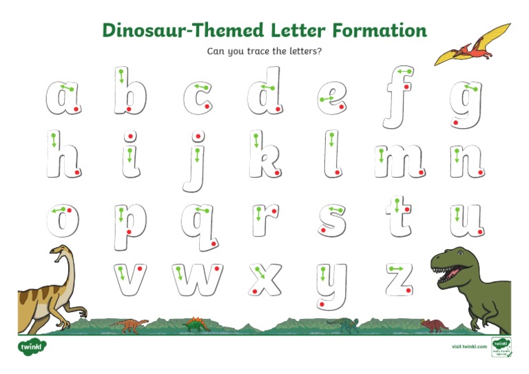 T T 10843 Dinosaur Themed Letter Formation Worksheet Ver 4 | PDF ...