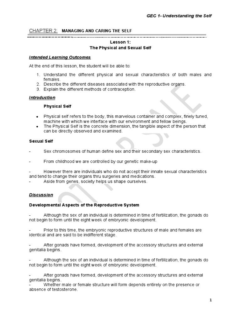 CHAPTER 2 Lessons 1 | PDF | Orgasm | Menstrual Cycle