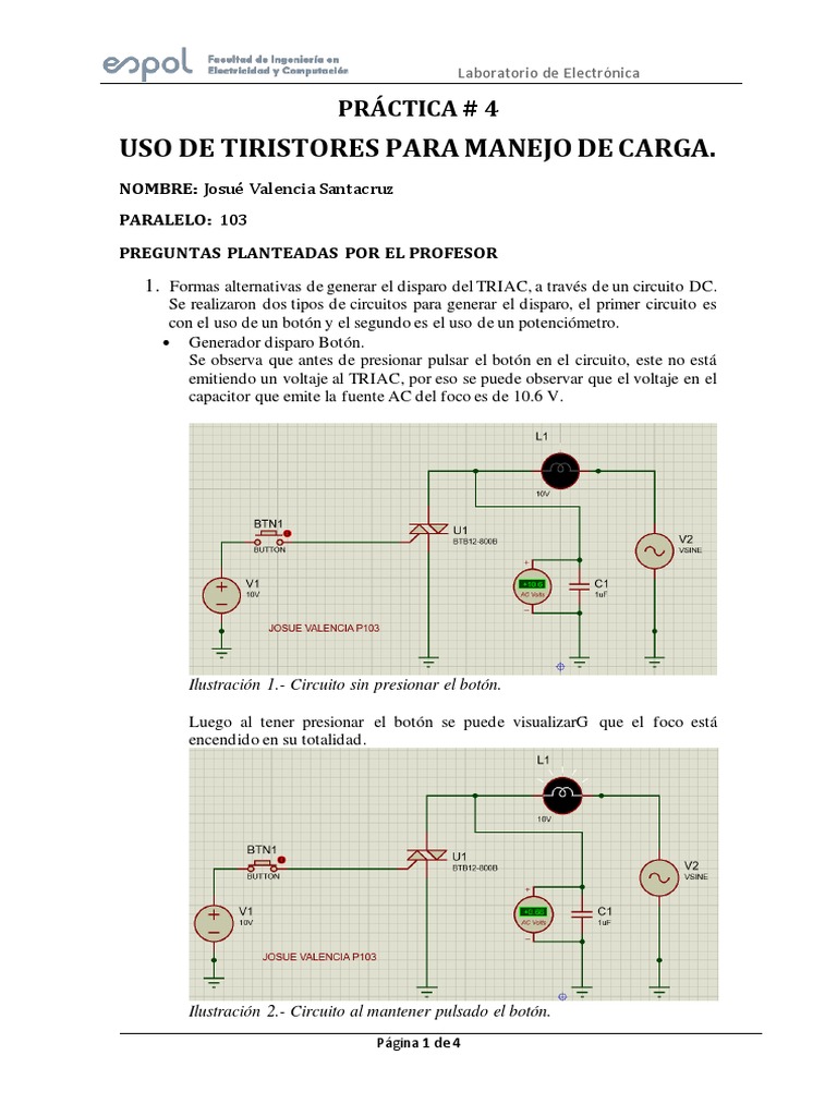 Disparo De Triac Con Foco Proteus Pdf Voltaje Condensador