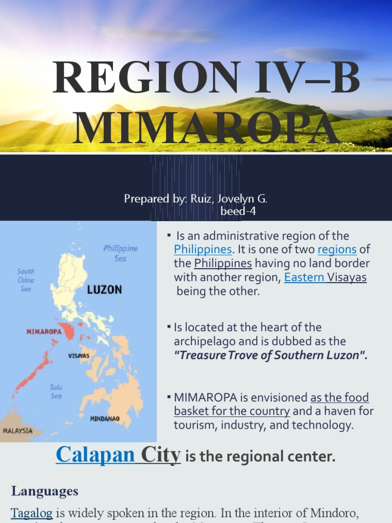 Mimaropa Region 4-B | PDF | Social Science | Travel