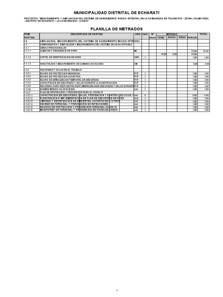 Hoja de Metrados CR CDC | PDF | Materiales | Construyendo tecnología