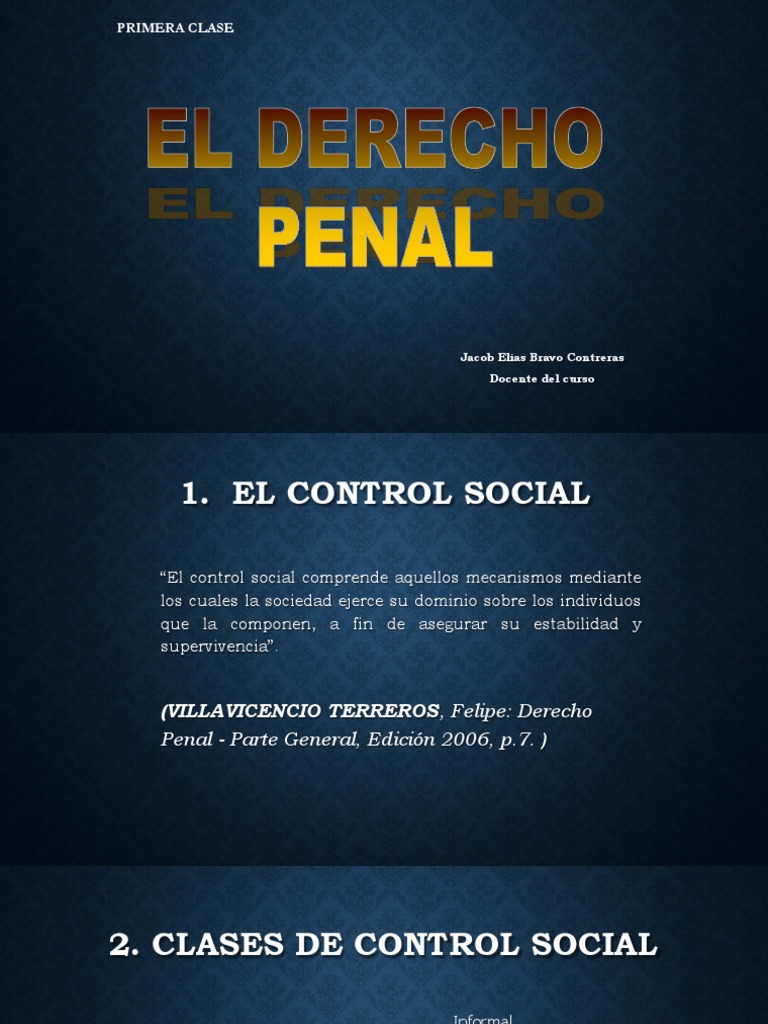 Semana 1 El Derecho Penal Como Instrumento de Control Social | PDF ...