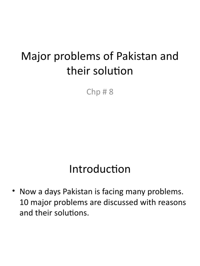 Lecture 6 Major Problems of Pakistan and Their Solution | PDF | Poverty ...