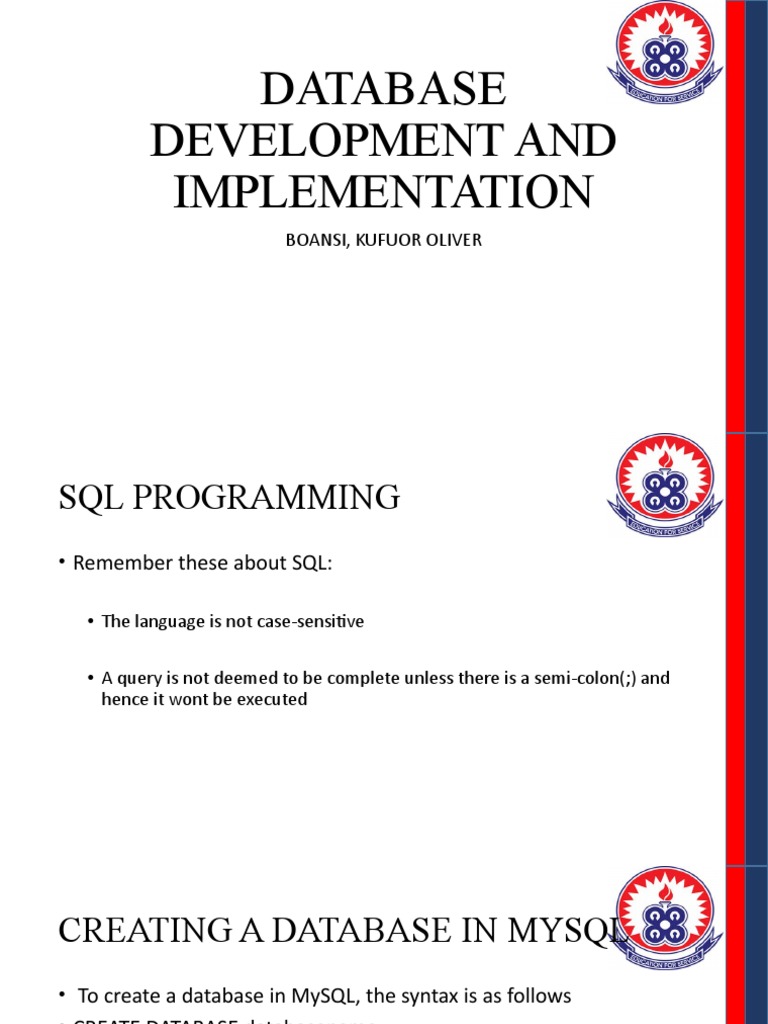 Database Development and Implementation Lesson | PDF | Data Management ...