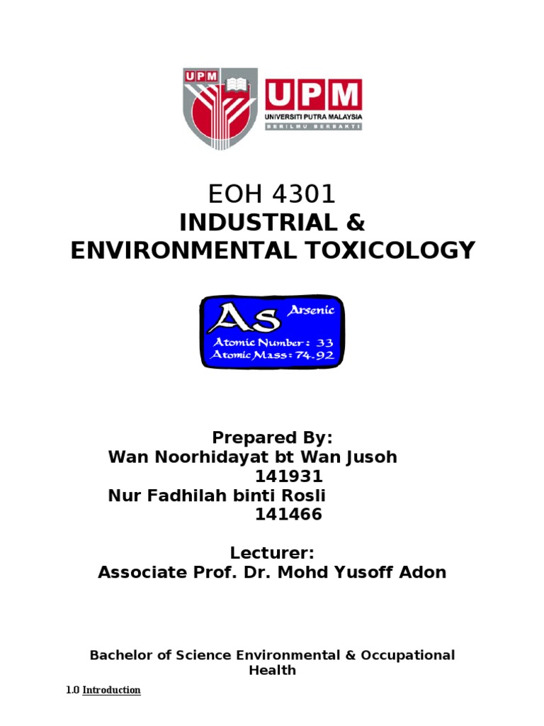 ARSENIC - Full Report - APAD & DAYAT | PDF | Arsenic | Peripheral ...