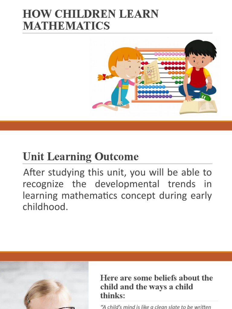 How Children Learn Mathematics | PDF | Schema (Psychology) | Perception