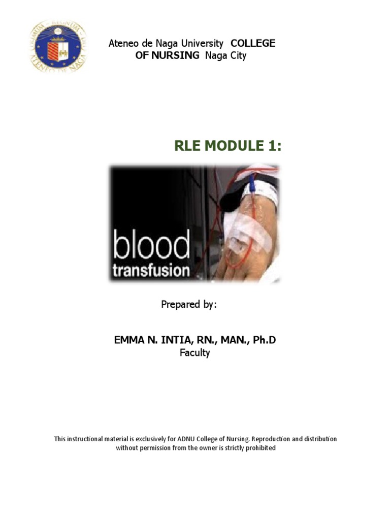 Blood Transfusion Module | PDF | Blood Transfusion | Blood Plasma