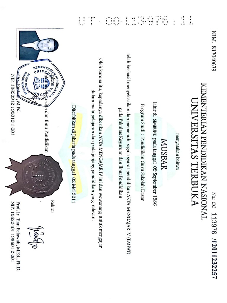 Akta Mengajar Musbar | PDF