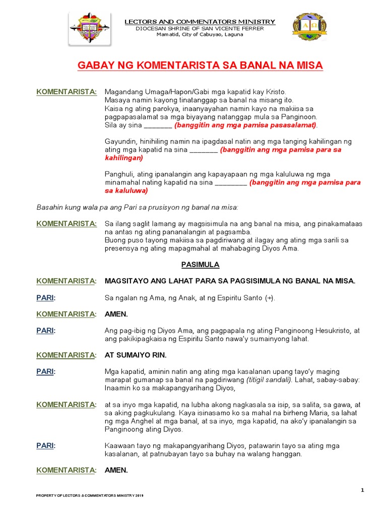Gabay NG Komentarista - Tagalog Rev2019 | PDF