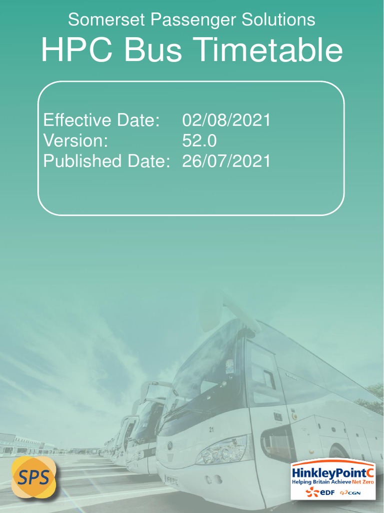 HPC Bus Timetable: Somerset Passenger Solutions | PDF | Workweek And ...