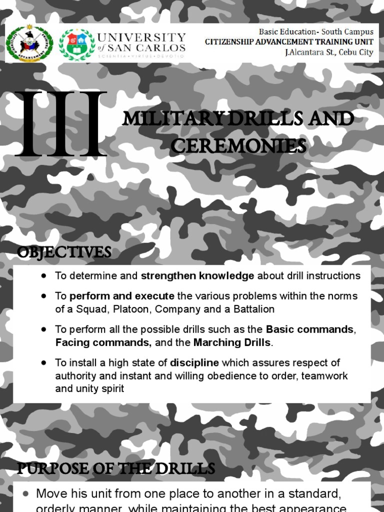Military Drills and Commands Overview | PDF | Hand | Platoon