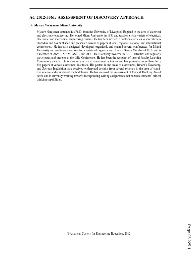 Assessment For Discovery | PDF | Critical Thinking | Learning