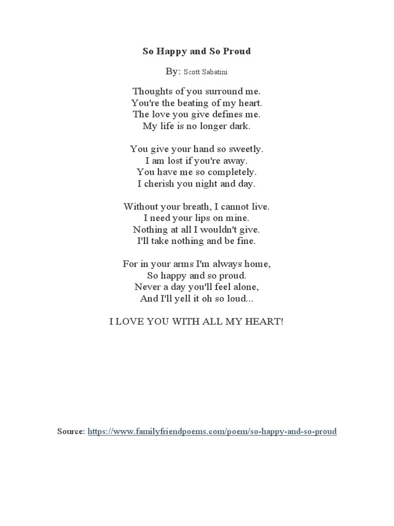So Happy and So Proud by Scott Sabatini | PDF | Poetry