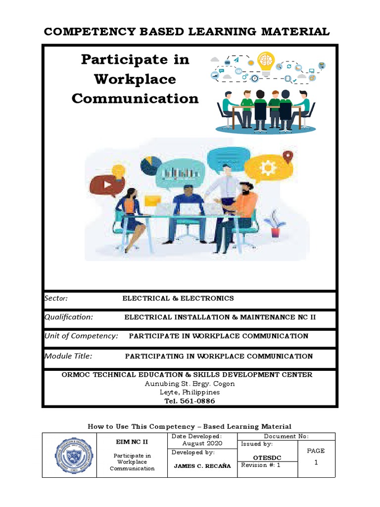 Participate in Workplace Communication | PDF | Competence (Human ...