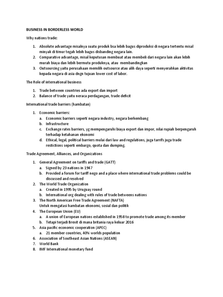 CH3 Business in Borderless World | PDF | Trade | Economies