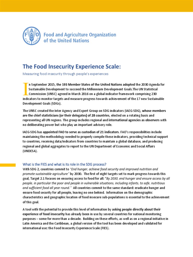 The Food Insecurity Experience Scale | Download Free PDF | Food ...