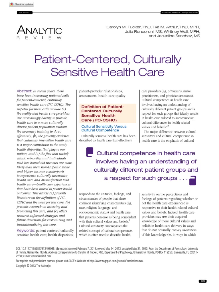 Patient-Centered, Culturally Sensitive Health Care: Nalytic | PDF ...