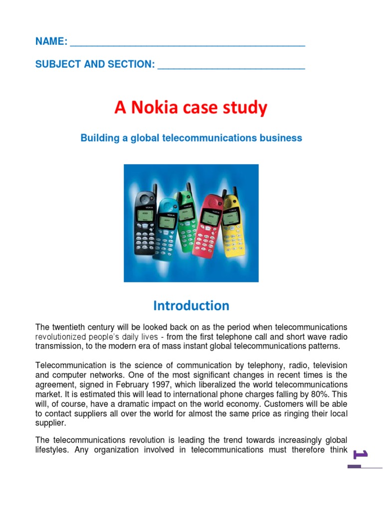 Nokia's Global Telecom Strategy | PDF | Nokia | Telecommunication
