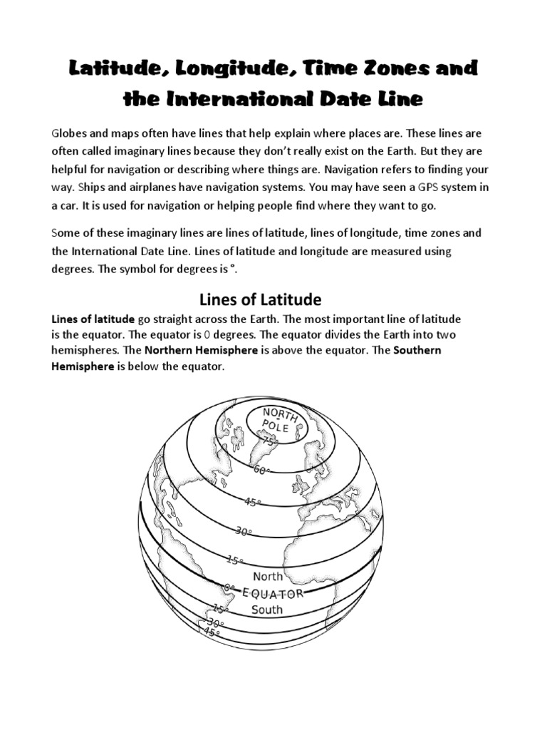 Imaginary Lines On Earth | PDF | Equator | Longitude